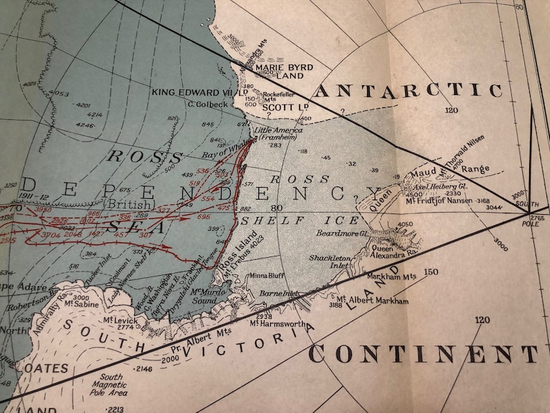 1930 Antarctic Expedition Fold Out Map Admiral Byrd First - Etsy