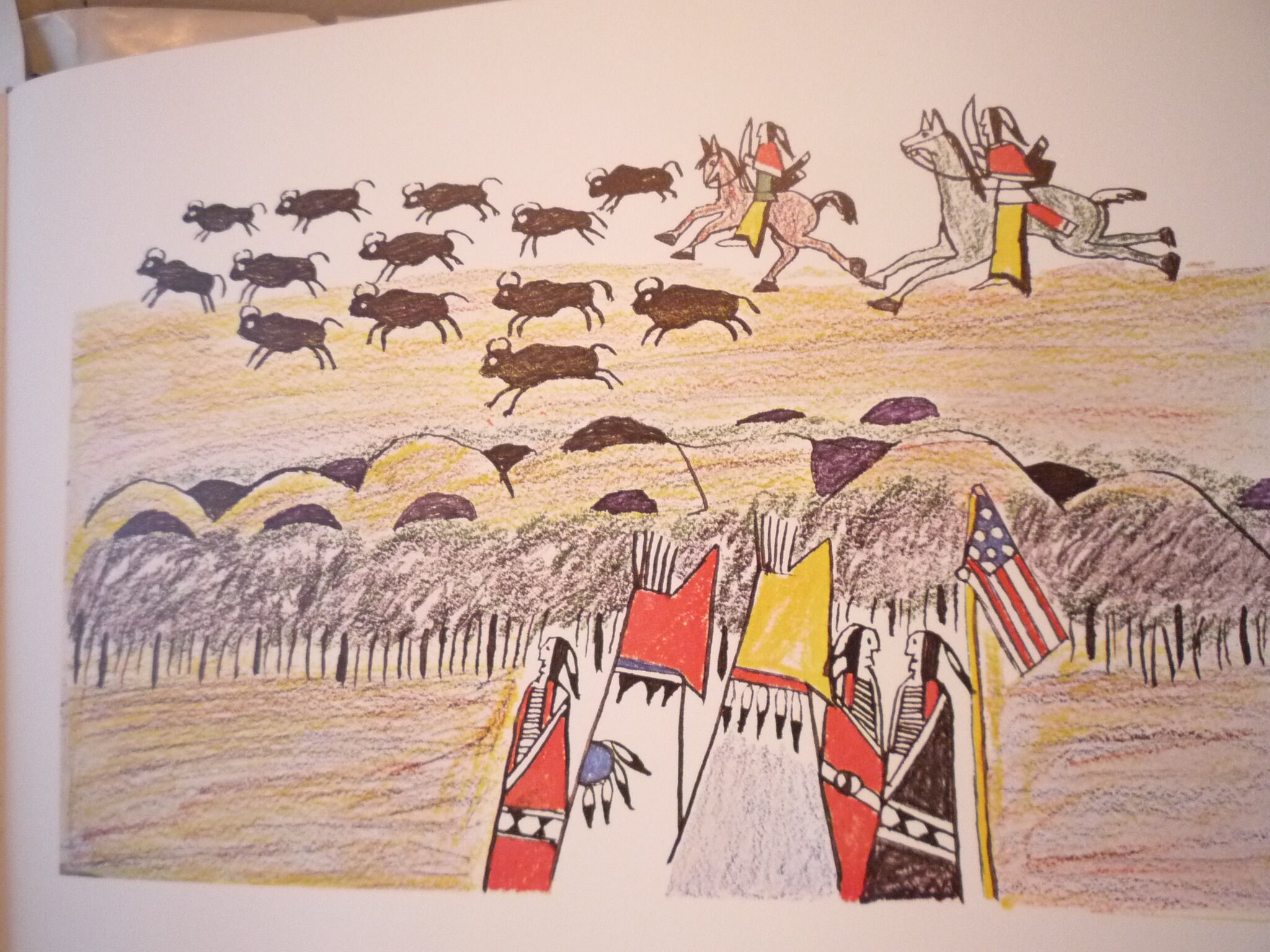 Chasing the Buffalo Indian Sketch Books Native American - Etsy