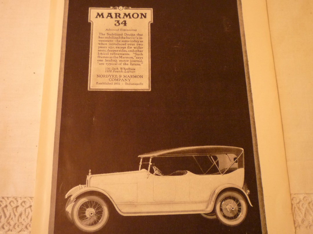 1900 Car Ad - Marmon 34 - 1918 Original Ad - Made by Nordyke & Marmon ...