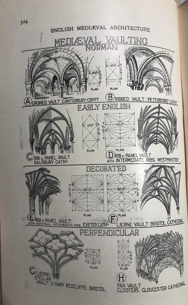 English Medieval Vaulting | Interior Architecture | Gift for Architect ...
