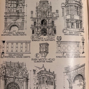 English Renaissance Architecture Details Original 1924 Wall Art Gift ...