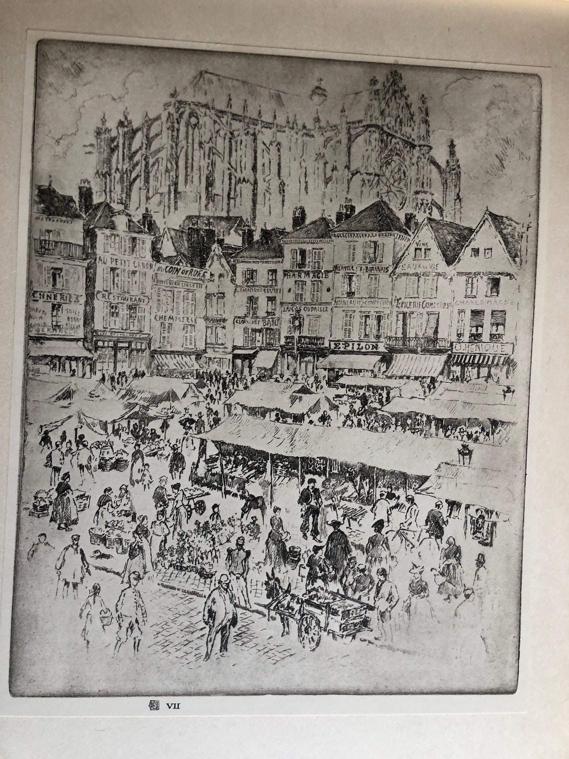 Joseph Pennell | Beauvais Cathedral | French Town Square | Original ...
