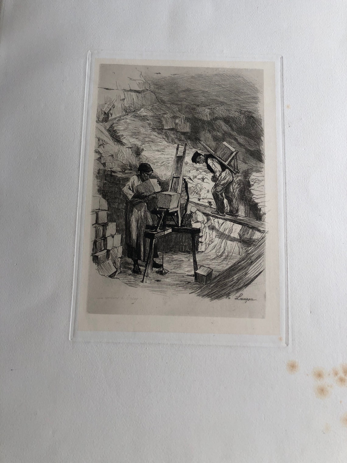 1876 Auguste André LANÇON at the Orsay Rock Quarries Paris (seine Et ...
