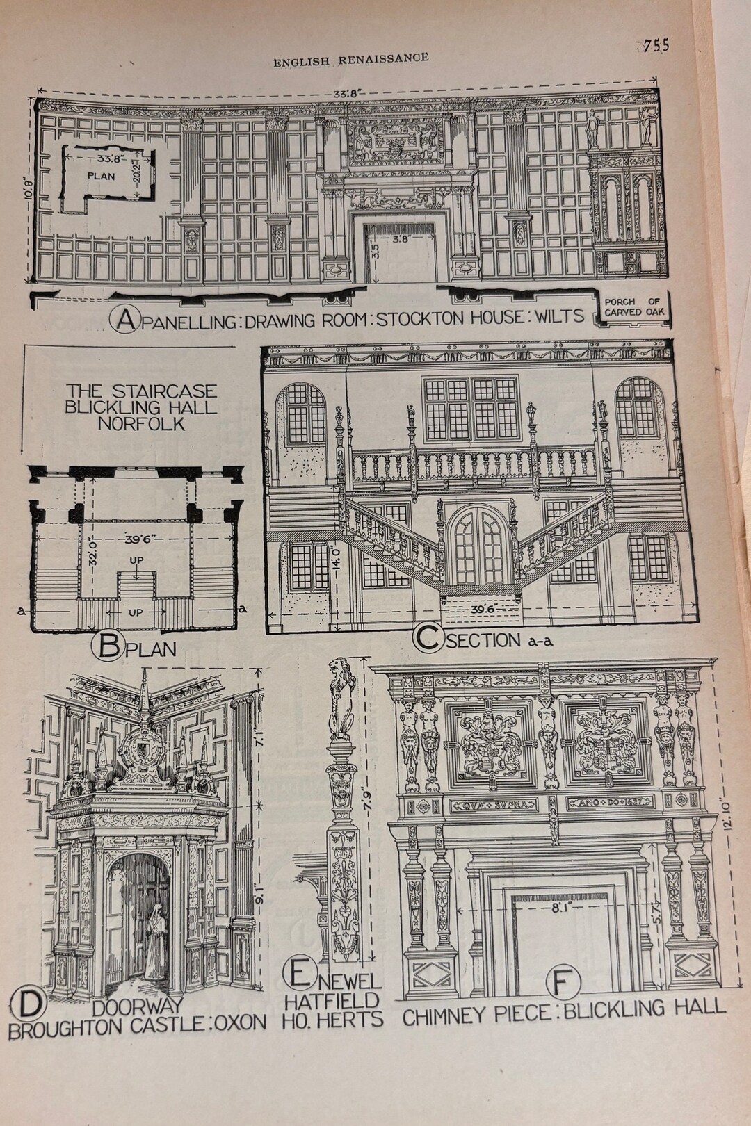 English Renaissance Architecture Interior Details Original 1924 Wall ...