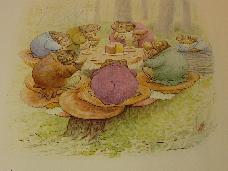 Beatrix Potter Toad's Tea Party Great Print to Frame. - Etsy