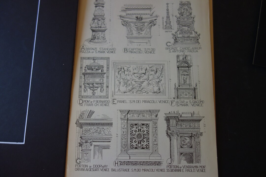 Italian Renaissance Architecture Details - Original 1924 Published ...