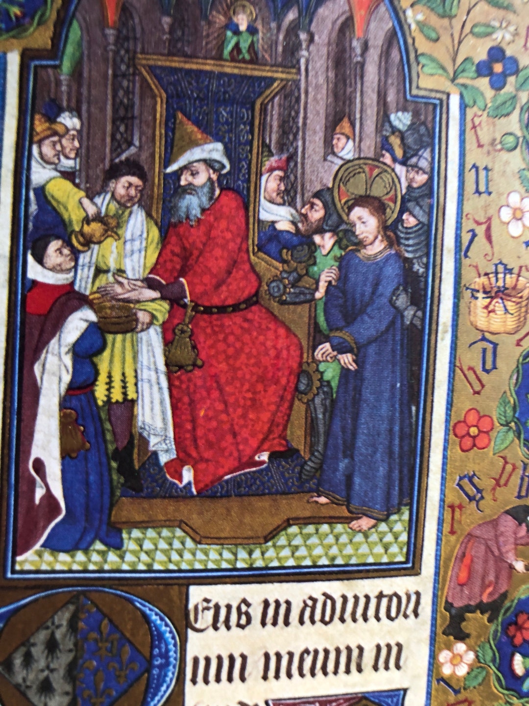 Christ Before Pilot | 15th Century Illuminated Manuscript Page ...