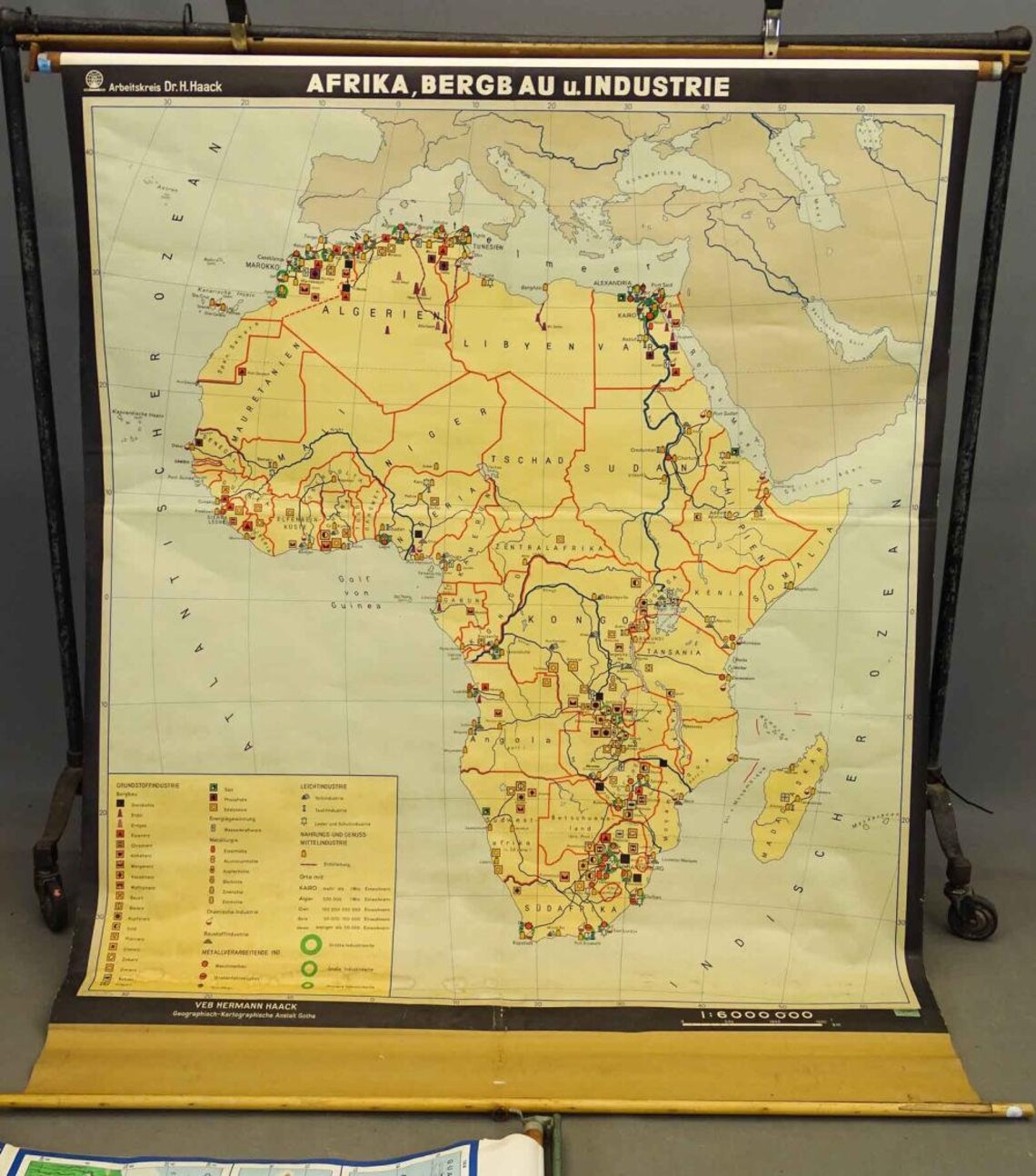 Map of Africa Vinyl Window Shade Pull Down 1965 Denoyer - Etsy