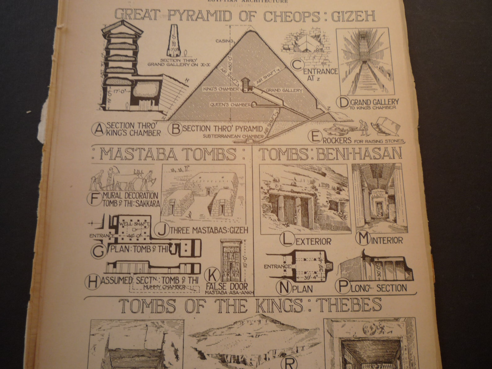 Diagram of the Great Pyramid of Cheops -giclee Print World Architecture ...