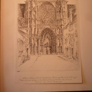 John Taylor Arms Cathedral Etching - Gothic Glory Sens Cathedral - Fine Detail - Framable 1930 ...