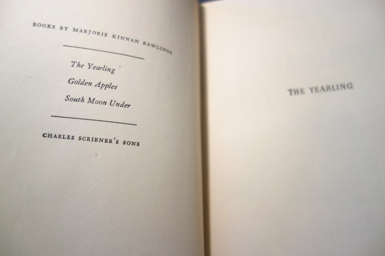 Marjorie Kinnan Rawlings the Yearling 1938 First Edition Illustrated by ...