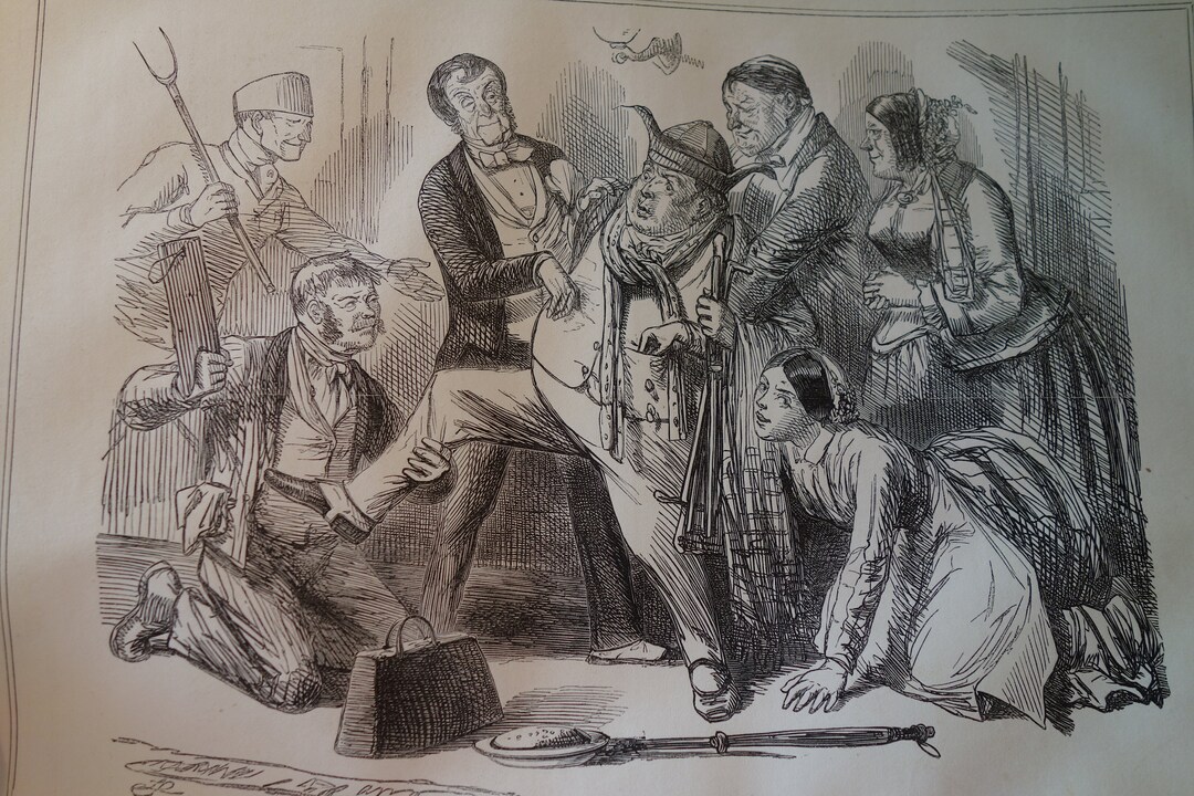 1853 Impudent Traveler Punch Magazine Victorian Cartoon Satire Original ...