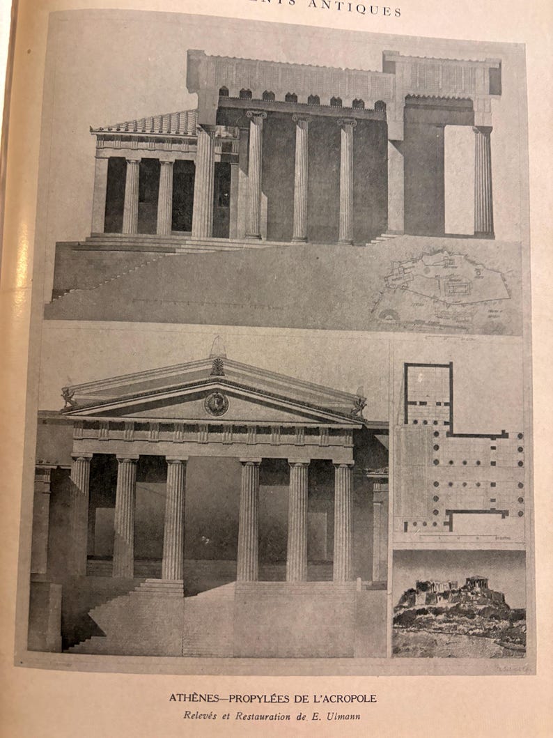 1923 Architectural Elements Acropolis of Athens the Propylaeia by D ...