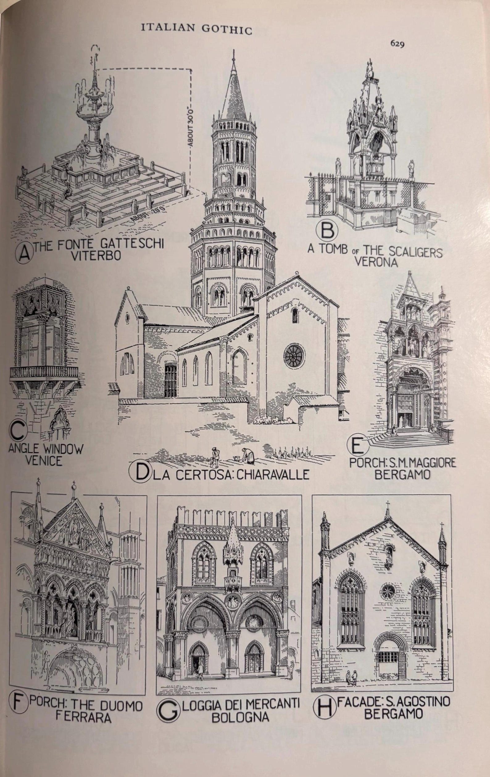 Italian Gothic Architecture | Original 1924 Print | Great for Framing ...