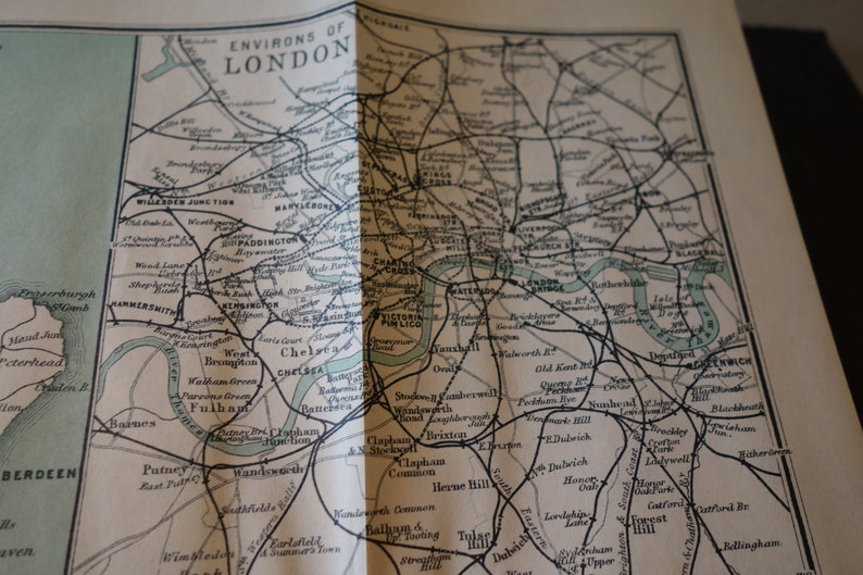 Railway Map of British Isles 1912 Original Antique Lithograph Guidebook ...