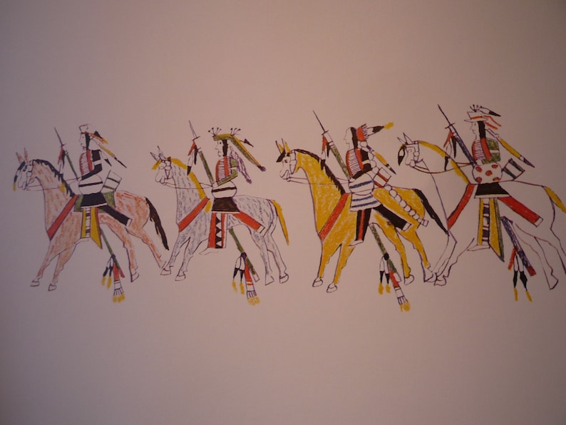 On the War Path Indian Brave plains Sketch Books Native - Etsy