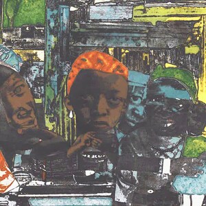 Romare Bearden the Street Collage Scene Giclee Art Print Framable Art ...
