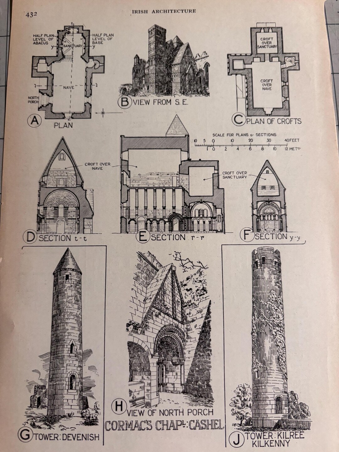 Irish Architecture 1924 Original Published Lithograph | Building ...