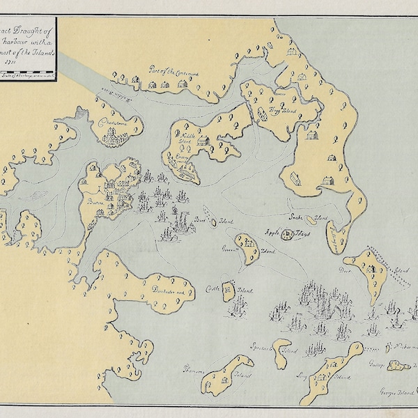 Boston Harbor Islands Map - Etsy