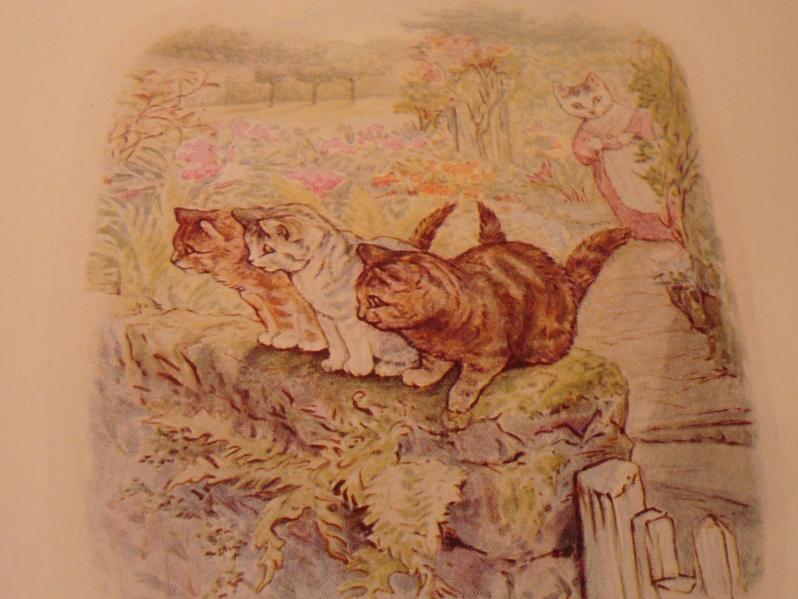 Beatrix Potter Illustration Tabitha Twitchit and Her Cats - Etsy