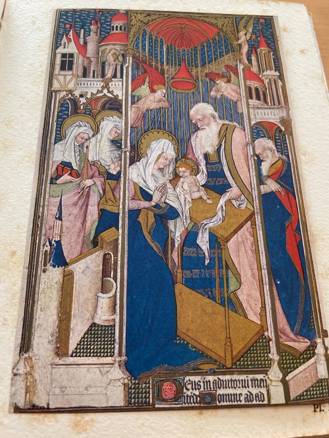 Presentation of Infant Jesus 15th Century Illuminated Manuscript Page ...