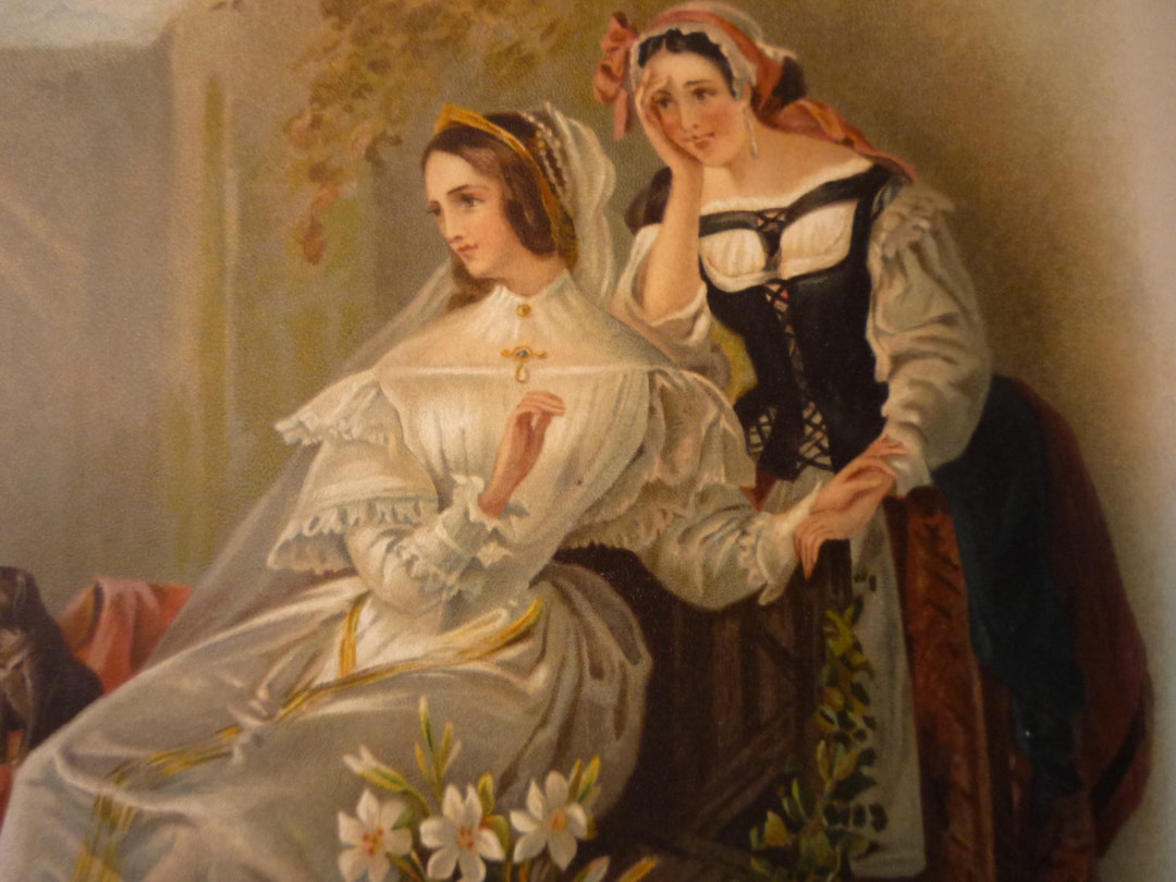 Shakespeare Twelfth Night - Olivia and Maria 1891 Chromolithograph ...