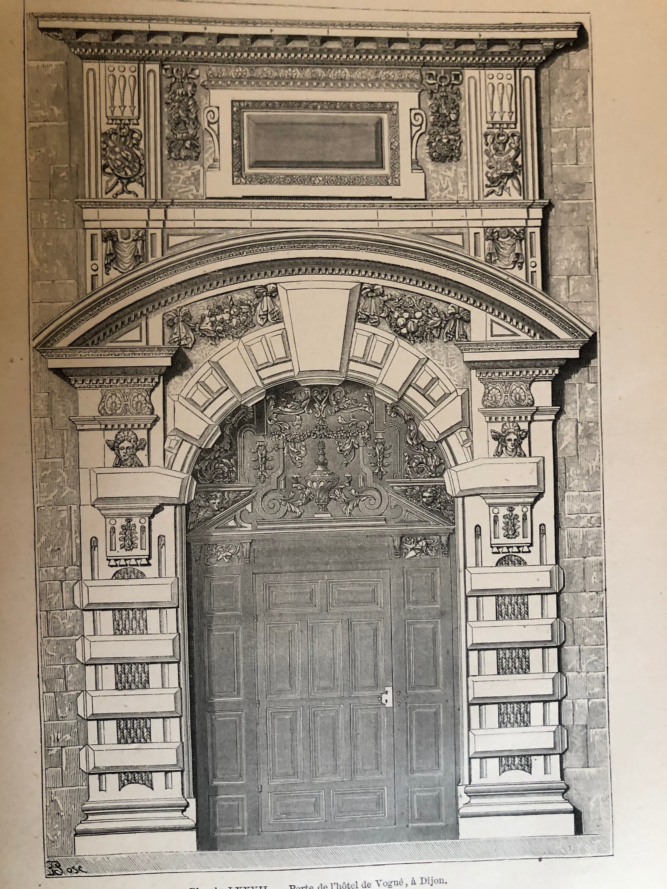 1877 Dijon Door of the Hotel De Ville Architectural Details - Etsy