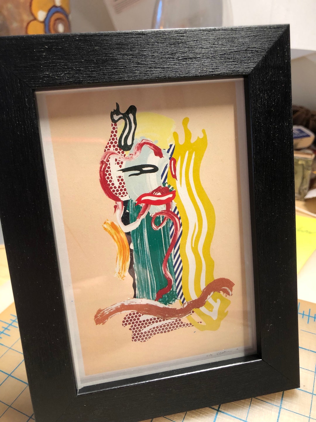 Lichtenstein Framed Portrait | Brushstroke Series | 1980s New York Pop ...