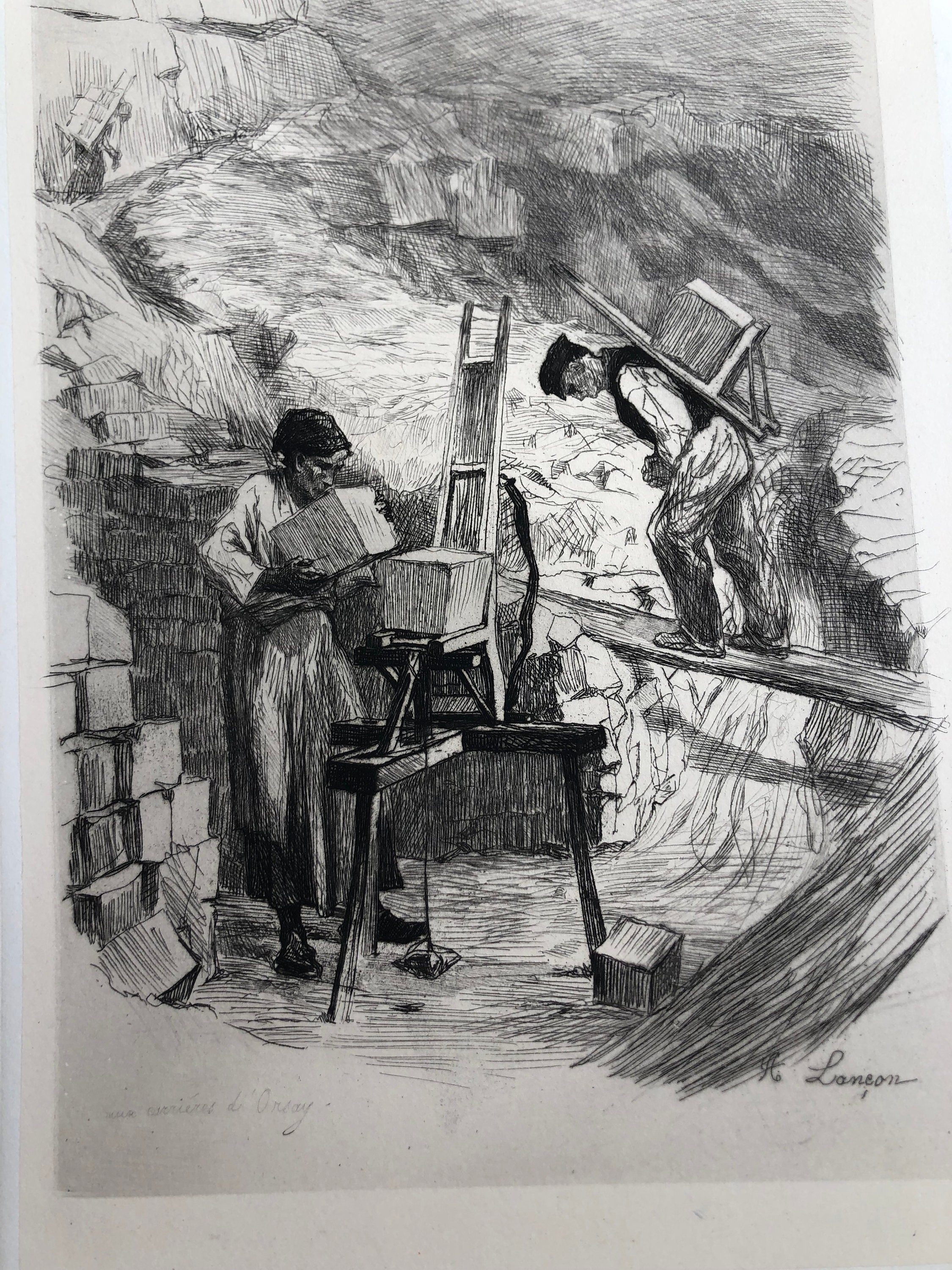 1876 Auguste André LANÇON at the Orsay Rock Quarries Paris (seine Et ...