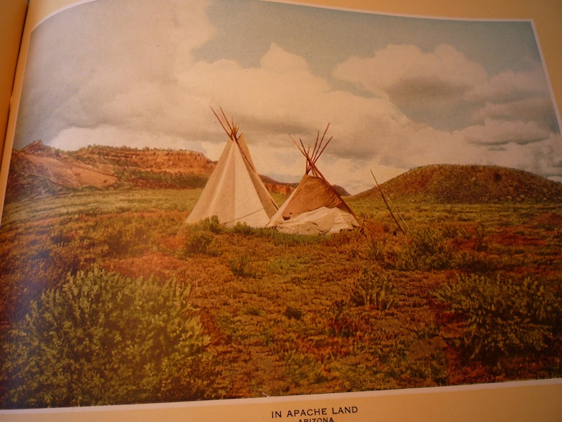 Apache Land - Teepee in Arizona Santa Fe Trail - 1914 Fred Harvey Color ...