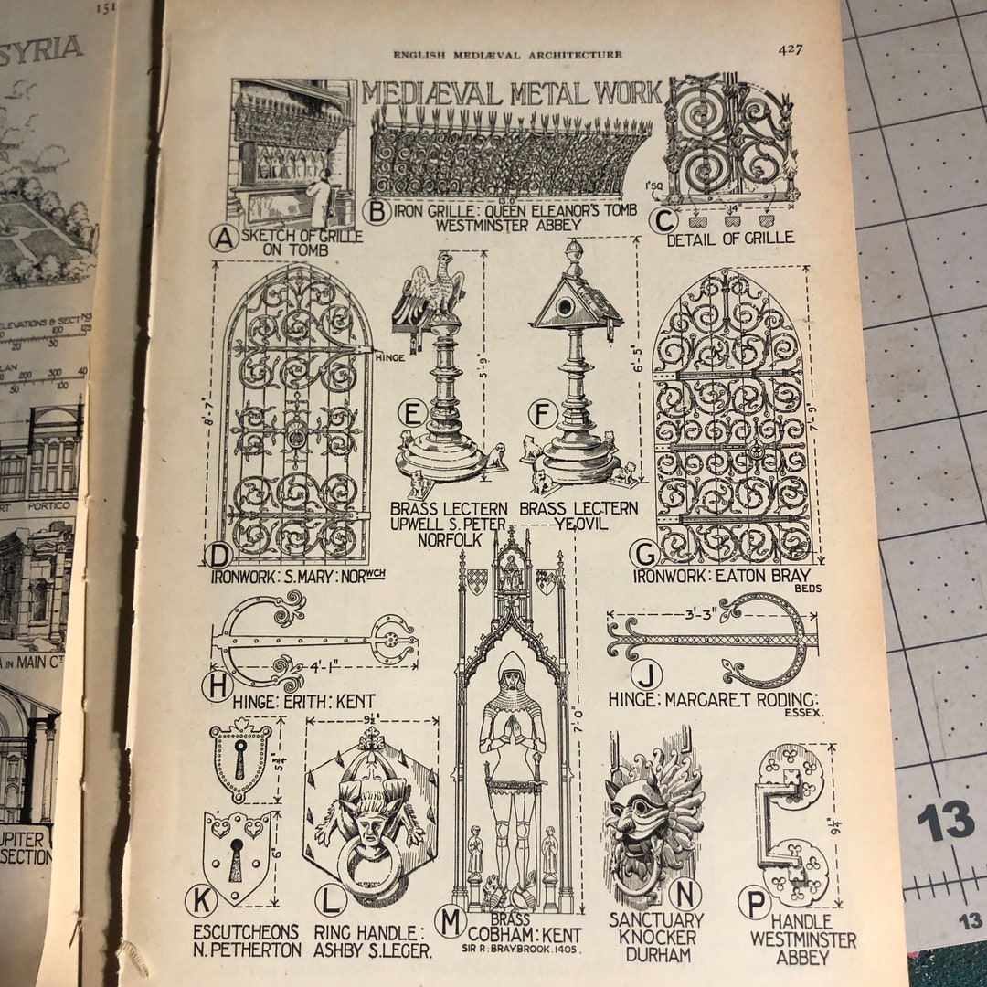 English Medieval Metalwork Architecture | Decorative Elements | Gift ...