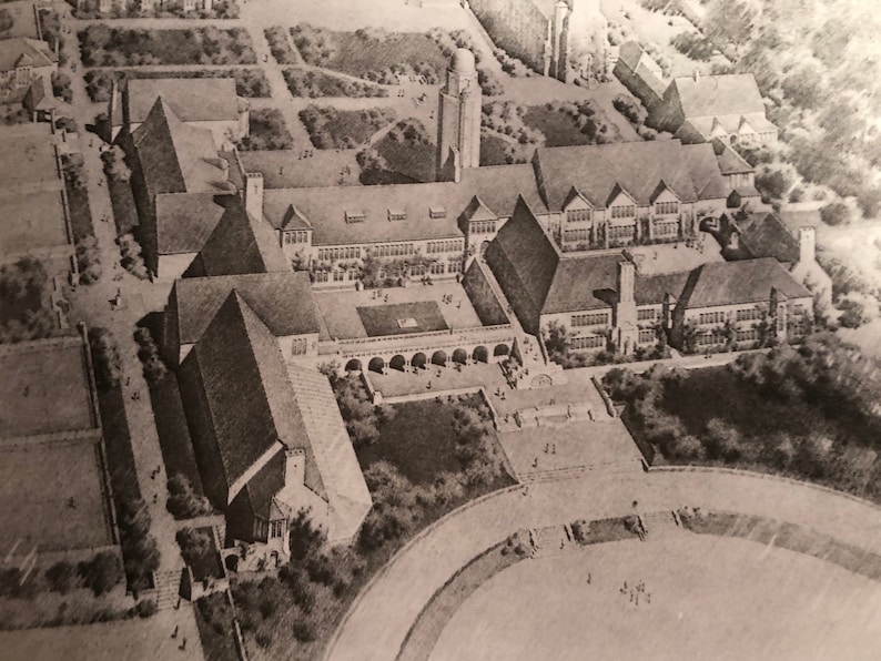 Eliel Saarinen Aerial View Bloomfield Hills Cranbrook School Oversized ...