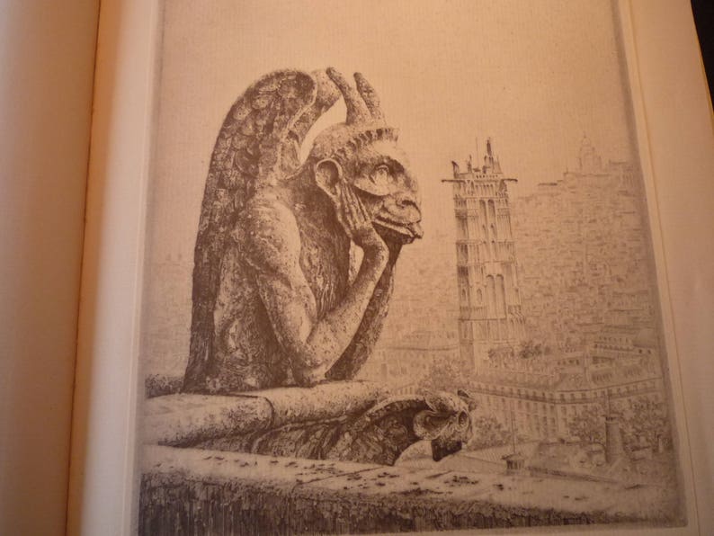 Gargoyle John Taylor Arms the Thinker on Notre Dame GICLEE Print ...
