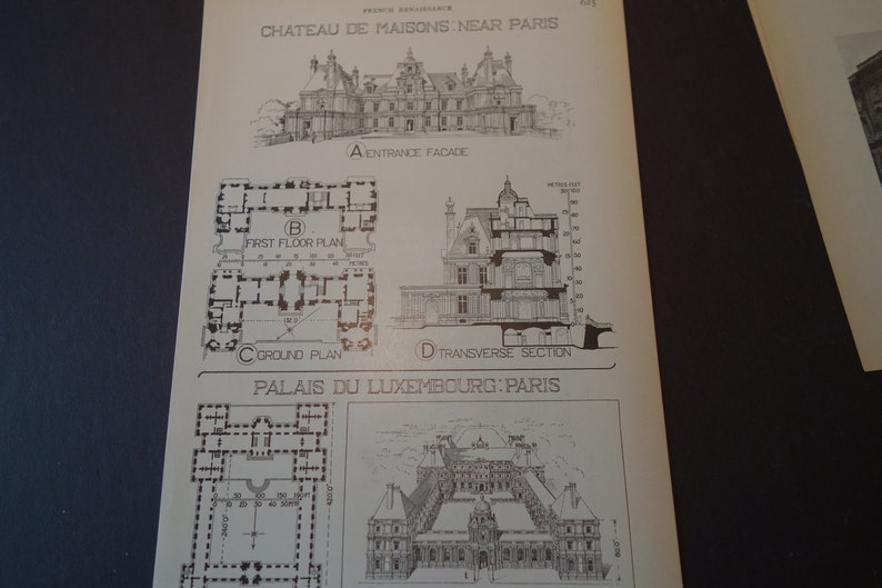 Château De Maisons French Architecture Details Original 1924 | Etsy
