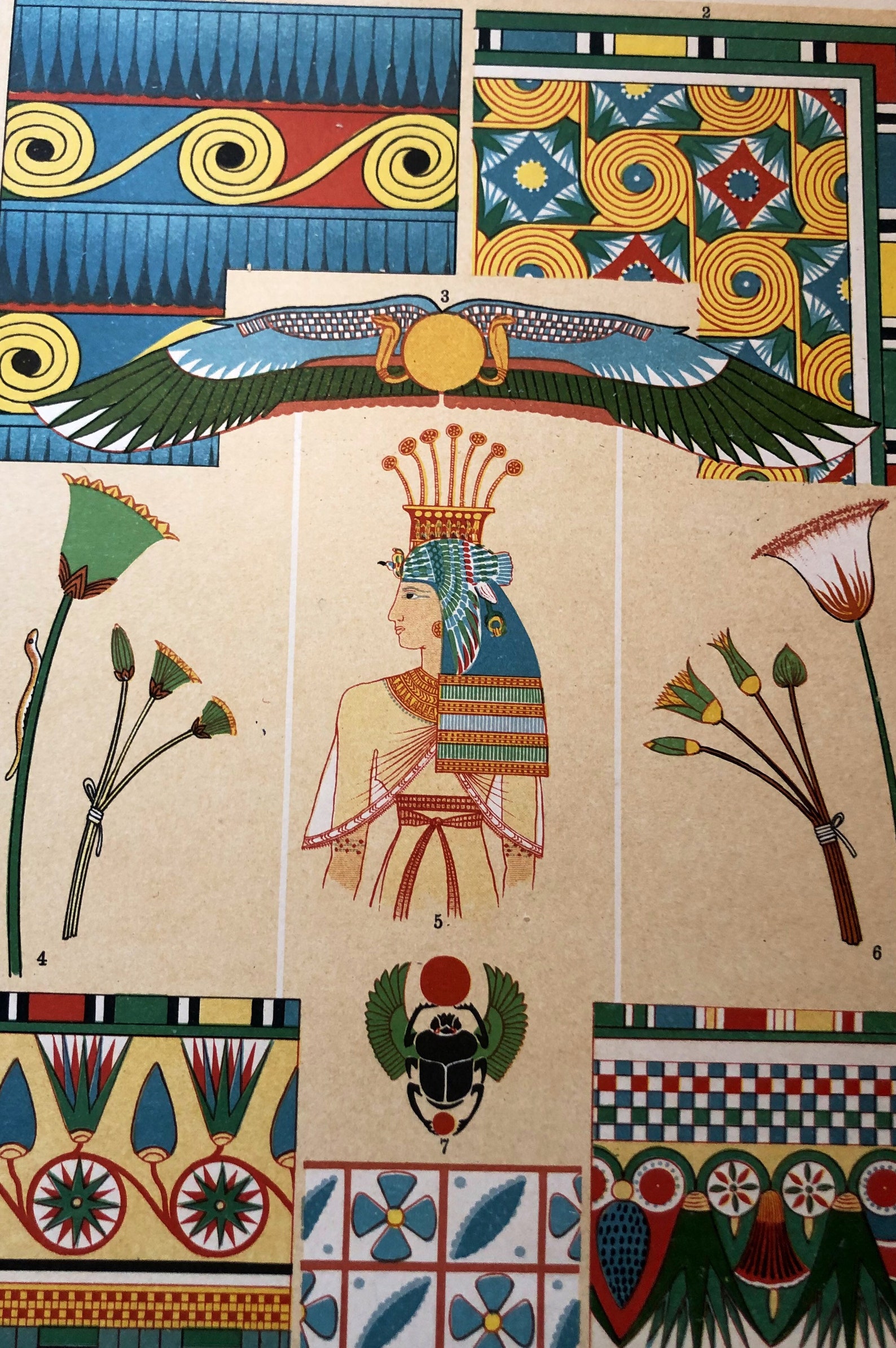 Egyptian Style Pattern 1900 Original Anuket Goddess of Nile L - Etsy