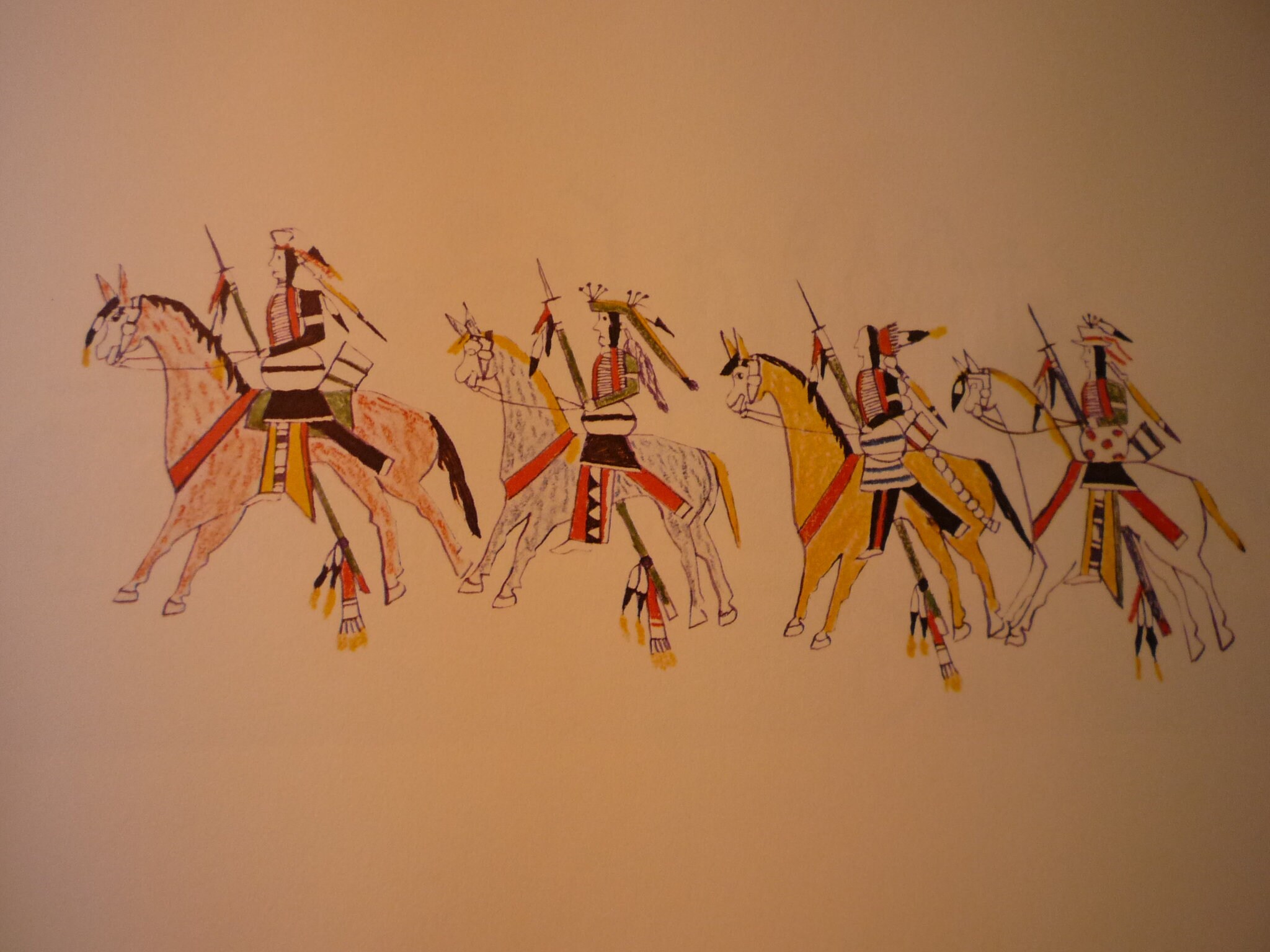 On the War Path Indian Brave Plains Sketch Books Native - Etsy España