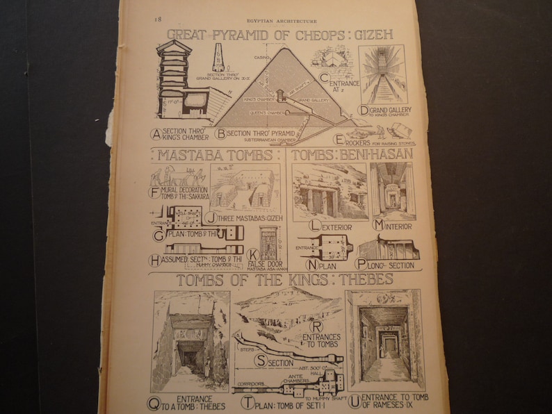 Diagram of the Great Pyramid of Cheops -giclee Print World Architecture ...