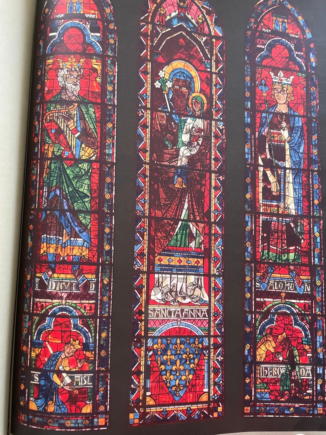 1947 Chartres Cathedral | St Anne, David and Harp | Stained Glass ...