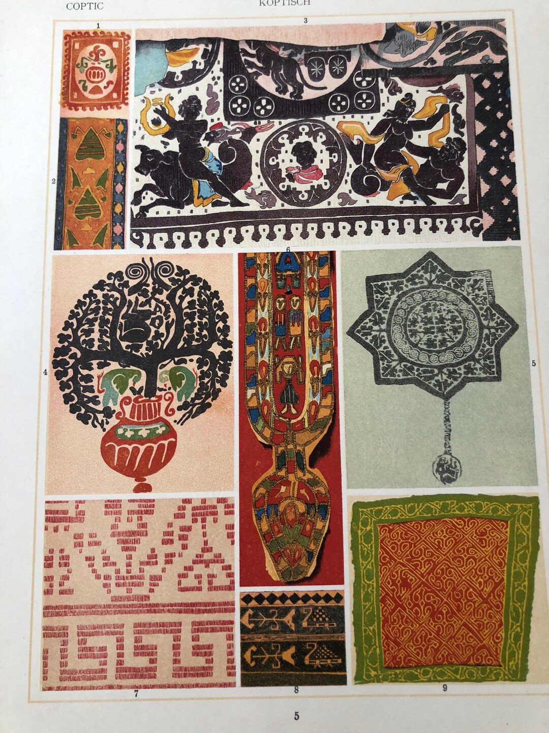 Coptic Style 1900 Original Antique Pattern Art Print Wall Fashion ...