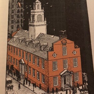 Rudolph Ruzicka Boston Old State House Original Lithograph 1975 Signed ...