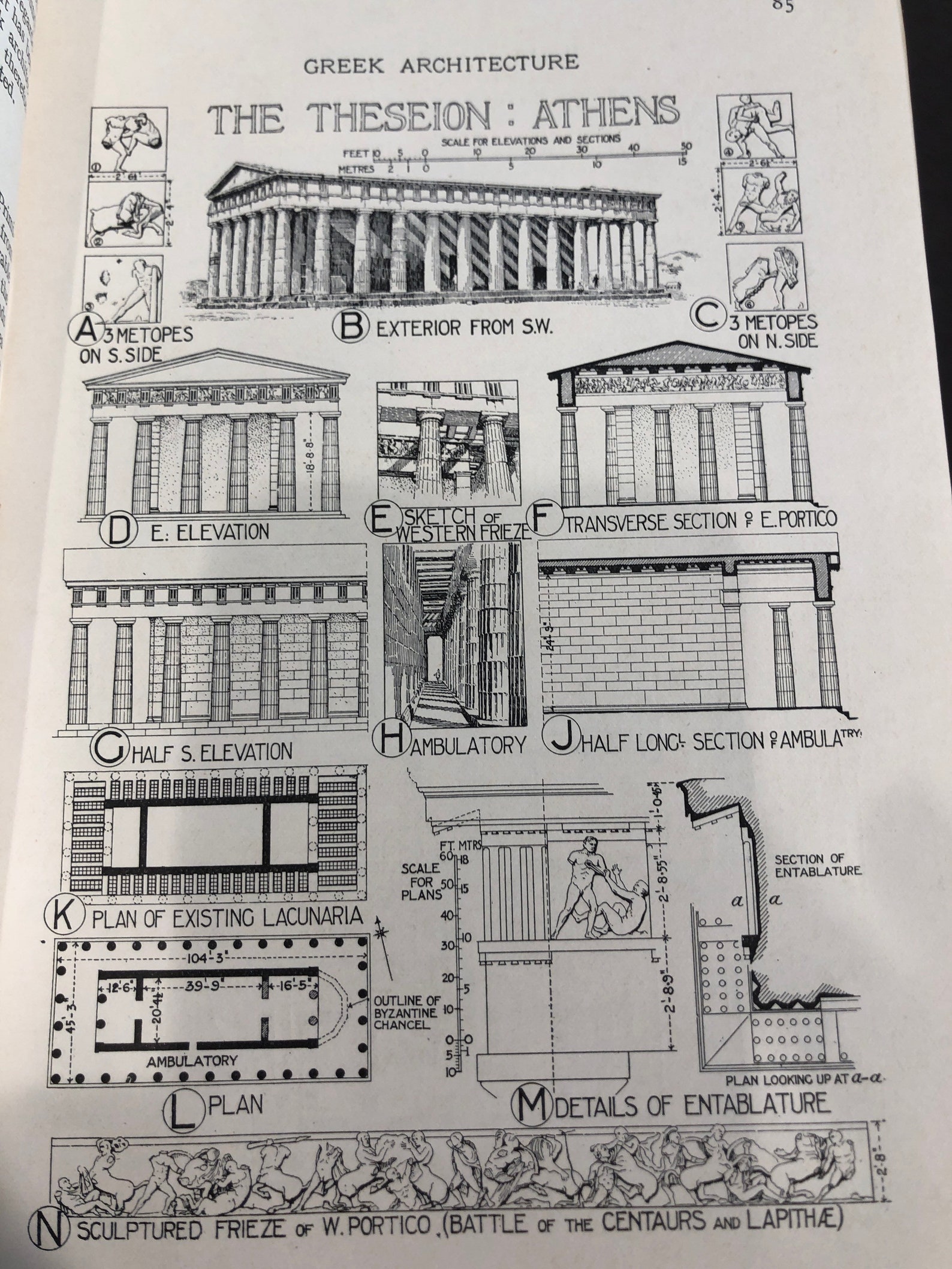 Greek Doric Temple Architecture 1924 Original Lithograph - Etsy