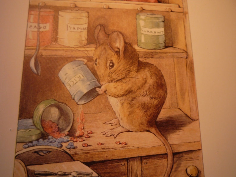 Beatrix Potter Mouse in the Kitchen Matted Animal Print - Etsy