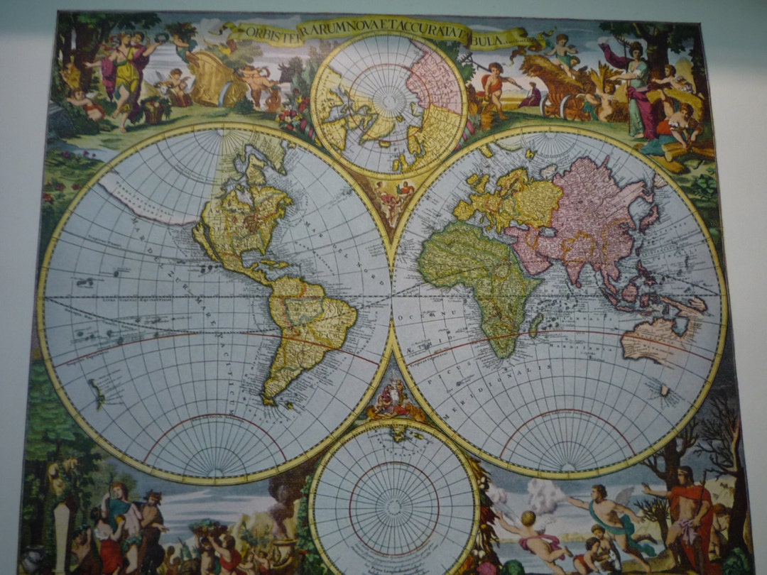 The World Map of 1690 - Framable Collectible Map - in Schenk's Atlas ...