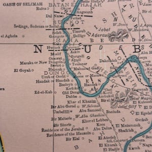 1886 Map of Egypt, North Africa | Hand Colored Lithograph | 13 by 11 ...