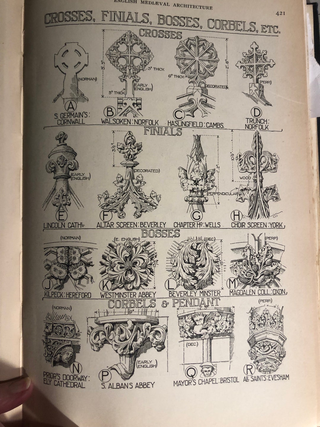 Medieval English Architecture | Crosses Finials Corbells | Comparative ...