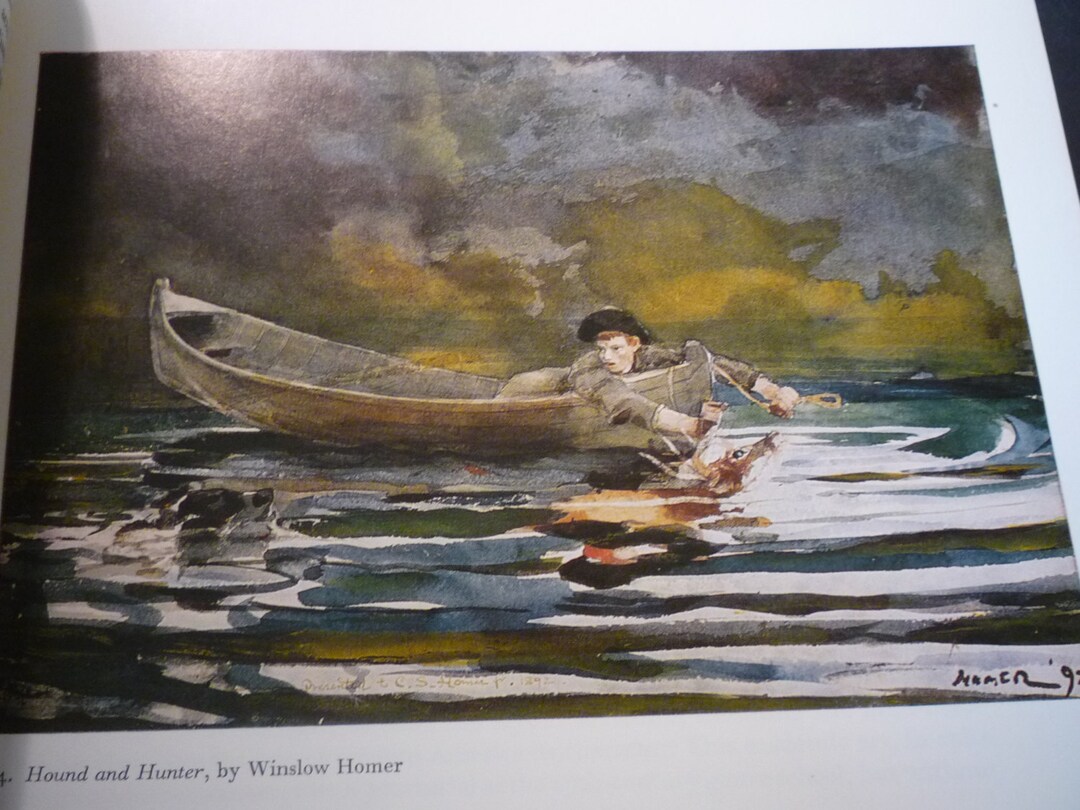 Winslow Homer, Hound and Hunter - Great Print of Hunter in a Boat. Dog ...