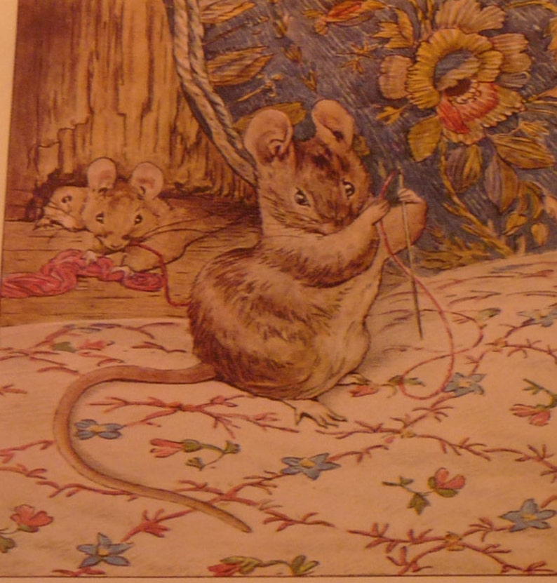 Beatrix Potter Mouse and Tapestry Published Color Lithograph - Etsy