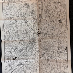 Paris Map 1892 Original Antique Lithograph | Guidebook Illustration for ...