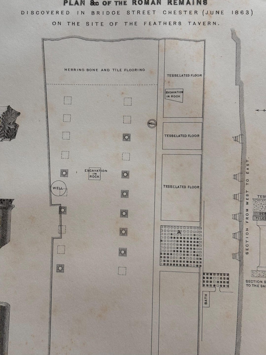 Diagram of Roman Ruins | Chester England | Tavern Plot Plan | Published ...