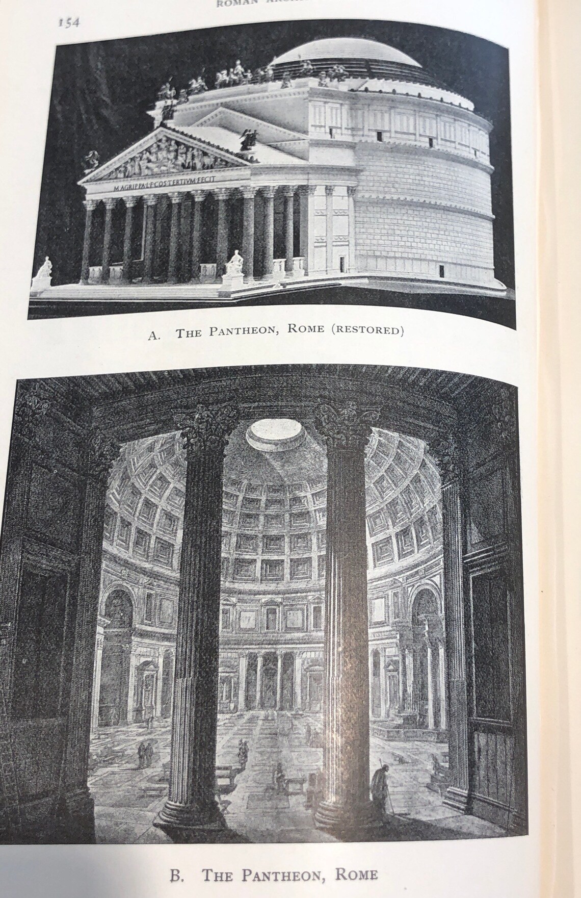 The Pantheon Roman Architecture Details 1924 Print Great for | Etsy